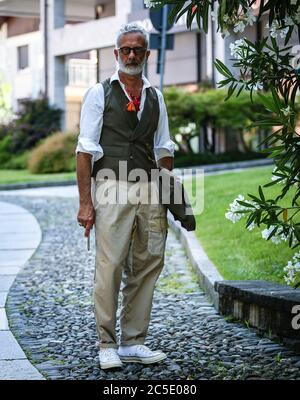 MILAN, Italy- June 29 2020: Carlo Porrini on the street in Milan Stock ...