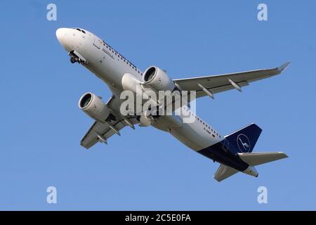 A Lufthansa Airbus A320 is seen at the airport in Athens, Greece on 21 ...
