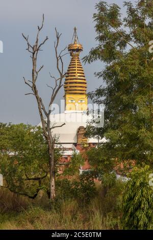 Buddhist monastery at the monastic zone of Lumbini in Nepal Stock Photo ...
