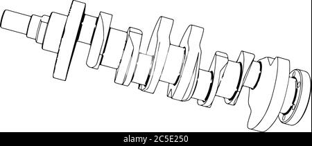 sketch crankshaft vector on a white background Stock Vector Image & Art ...