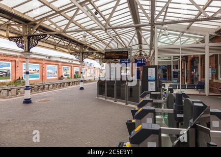 The entrance to Hartlepool railway station Stock Photo - Alamy