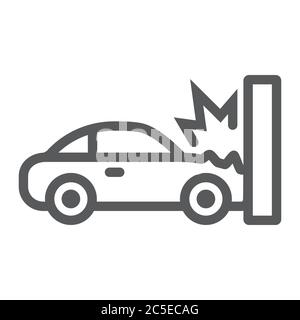 Traffic accident glyph icon, disaster and auto, car crash sign, vector ...
