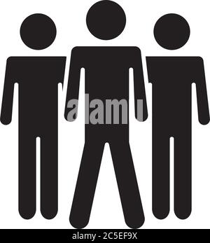 pictogram three men icon over white background, line style, vector ...