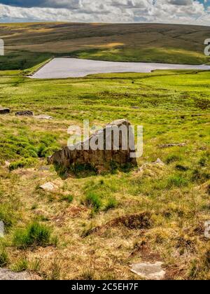 March Haigh Reservoir with Berry Greave in distance. Huddersfield Stock ...