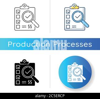 Inspection blue flat design long shadow glyph icon. Manufactured ...