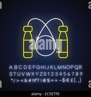 Neon jump rope for workout skipping rope for sports fitness icon red ...