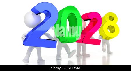 2028 - colorful letters - 3D illustration Stock Photo - Alamy