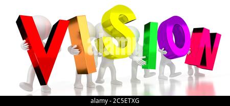 Vision - colorful letters - 3D illustration Stock Photo - Alamy