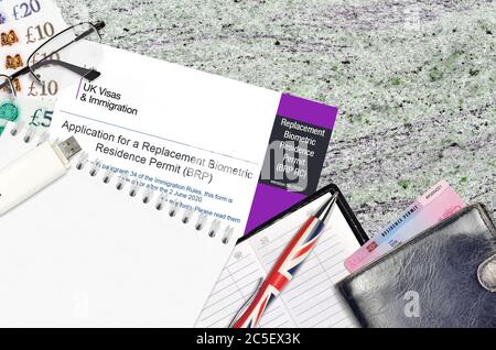 English form BRP RC Application for a replacement biometric residence ...