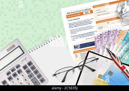 English Tax form P60 End of year certificate by HM revenue and customs ...