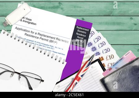 English form BRP RC Application for a replacement biometric residence ...