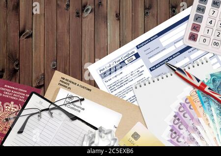 English Tax form P60 End of year certificate by HM revenue and customs ...