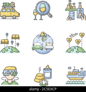 Modern tourist RGB color icons set Stock Vector Image & Art - Alamy