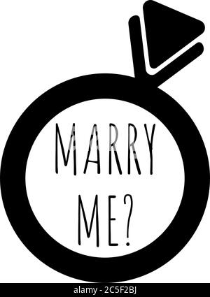 marry me icon, black vector sign with editable strokes, concept ...