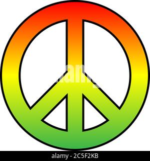 Jamaica Peace And Love Antiwar Isolated Icon Reggae Pacifism Symbol ...