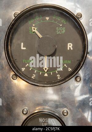 Flight instrument turn coordinator on a white background. 3d ...