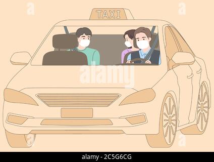 Changed daily life concept. people wearing a face mask007 Stock Vector ...