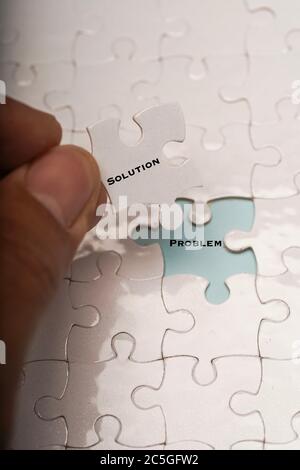 Problem solving or solution concept. Problem and solution wordings on ...