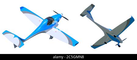 3d render of a light sport aircraft. Small general aviation plane model ...