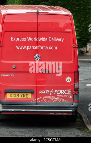 Royal Mail Parcelforce courier parcel delivery van vehicle parked in ...