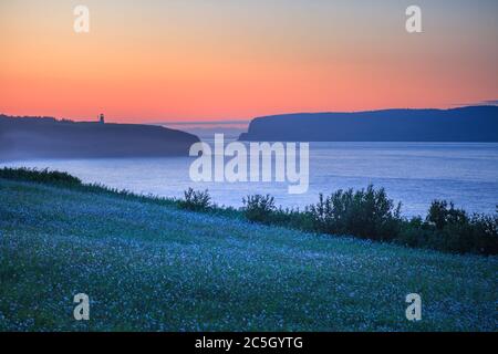 Cap Blanc Lighthouse at night. Quebec, Canada Stock Photo - Alamy