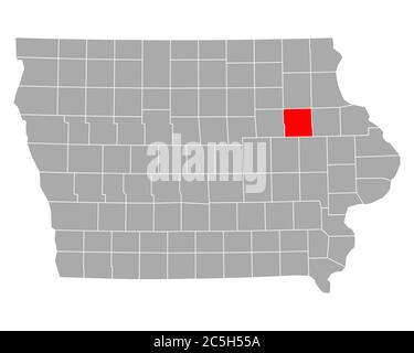 Map of Buchanan in Iowa Stock Photo - Alamy