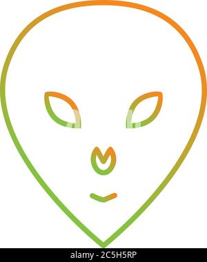 Unique Alien Face Vector Line Icon Stock Vector Image & Art - Alamy