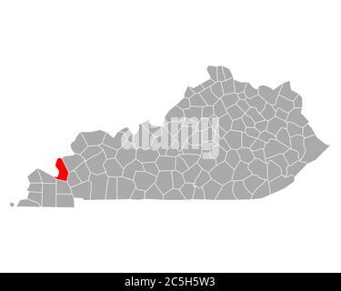 Map of Livingston in Kentucky Stock Photo - Alamy