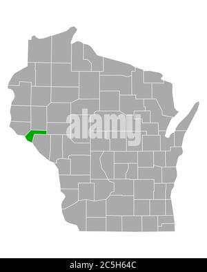 Map of Pepin in Wisconsin Stock Photo - Alamy