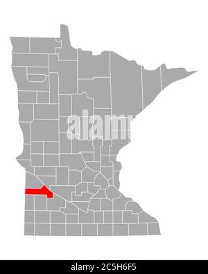 Map of Yellow Medicine in Minnesota Stock Photo - Alamy