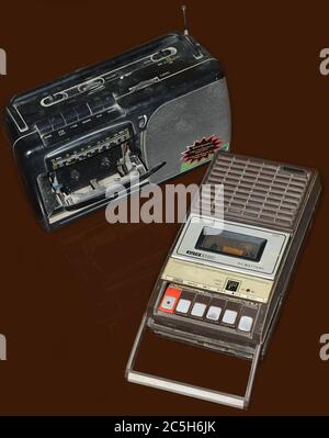 Different Types of Vintage Audio Recorder and Cassette Players Stock ...