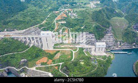 Yuqing. 2nd July, 2020. Aerial photo taken on July 2, 2020 shows the ...