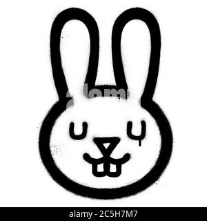 cute rabbit face icon over white background, colorful design vector ...