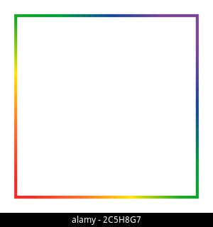 Thin color empty vector frame isolated on white background. Modern ...