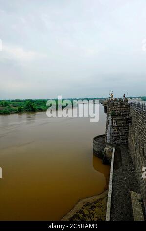 Forts bastion and river Niras bank at akluj village district Solapur ...
