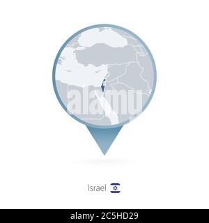 Travel to Israel concept, map with pin on map of Israel. Vacation ...