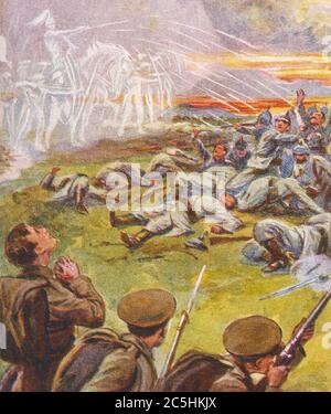 The Battle of Mons during World War I, showcasing wounded soldiers ...