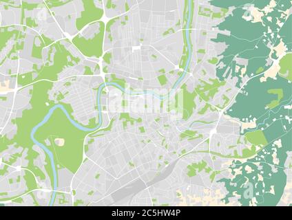 Vilnius city background map, green urban area municipal map, Lithuania ...
