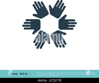Hand Connections Icon Vector Logo Template Illustration Design Stock ...