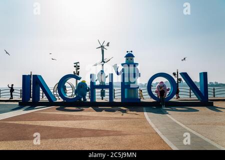 Incheon, Korea - June 28, 2020 : Wolmido island amusement park Stock ...