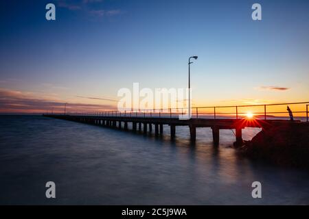 Rye Pier at Sunrise in Australia Stock Photo - Alamy