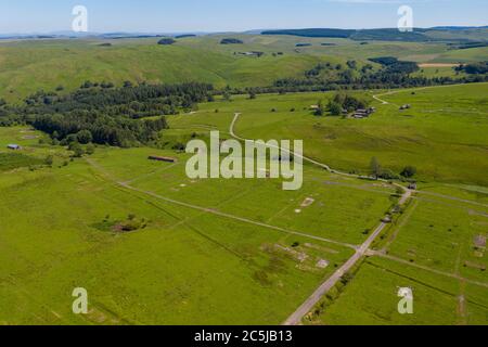 Aerial view of Stobs Camp, a former military and internment camp ...