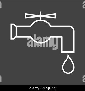 Unique Water Tap Vector Line Icon Stock Vector Image & Art - Alamy