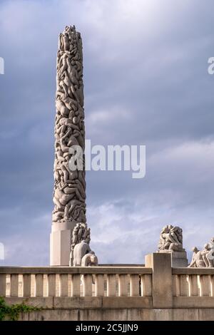 Oslo, Ostlandet / Norway - 2019/08/30: Panoramic view of The Monolith ...