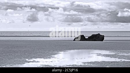 The Pennystone rock on the beach at Bispham at low tide Stock Photo - Alamy