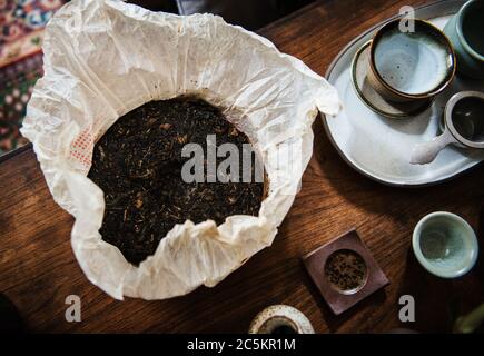 Pu'er tea black tea Stock Photo - Alamy