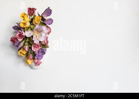 A MOSAIC BOUQUET OF FLOWERS ON THE FLOOR OF THE VATICAN MUSEUM, ROME ...