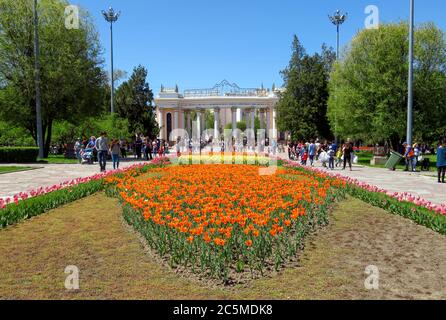 Almaty, Kazakhstan - April 29, 2018: Almaty central park view ...
