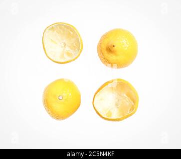 Half dried squeezed lemon, isolated on white background Stock Photo - Alamy
