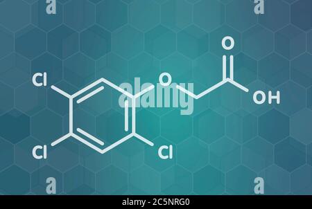 2,4,5-trichlorophenoxyacetic acid (2,4,5-T) herbicide molecule ...